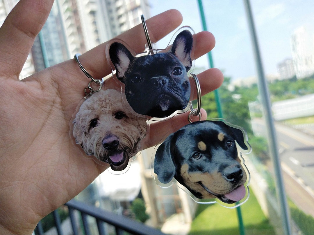Custom Acrylic Printing Dog Cat Keychain, Personalized Pet Photo ...
