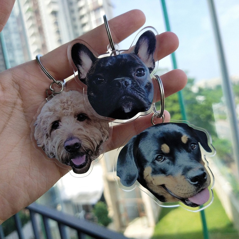 Custom Dog Keychain - Etsy