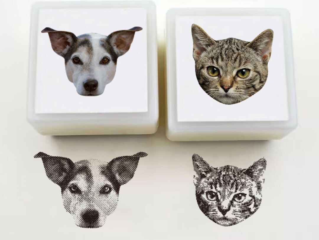 Custom Pet Portrait Ink Stamp,personalized Cat Dog Portrait Stamp, Pet ...
