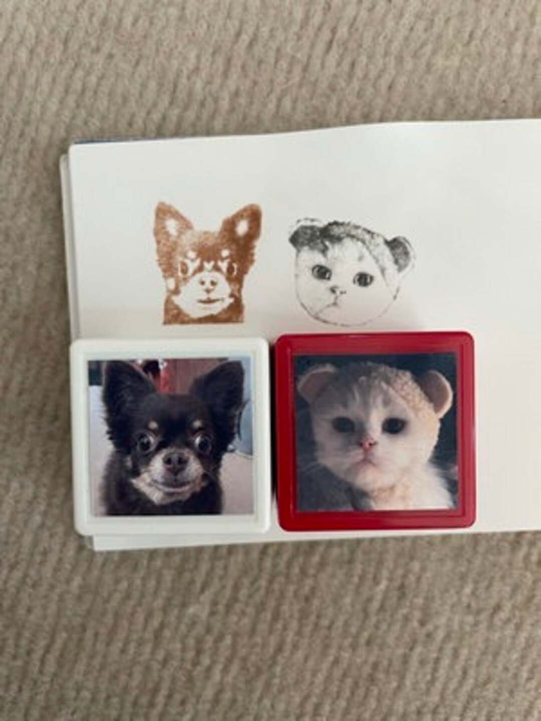 Custom Dog Portrait Ink Stamp, Personalized Cat Dog Portrait Stamp, Pet ...