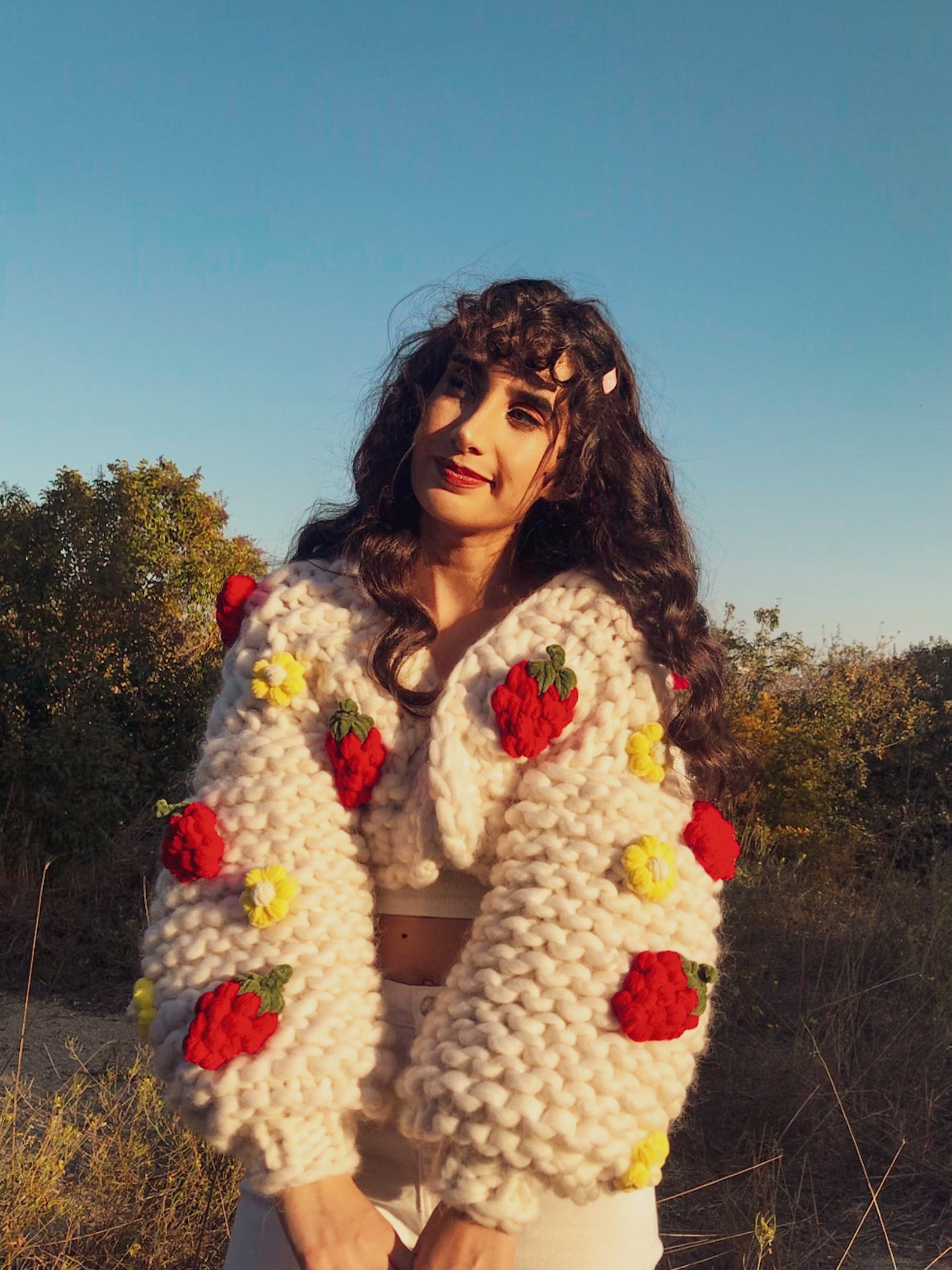 Funyarns, Strawberry Cardigan, Strawberry Jacket, Daisy Cardigan ...