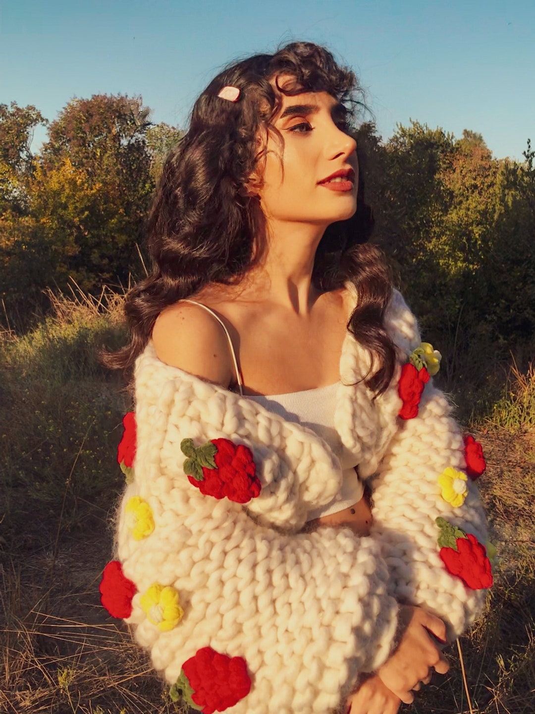 Funyarns, Strawberry Cardigan, Strawberry Jacket, Daisy Cardigan ...