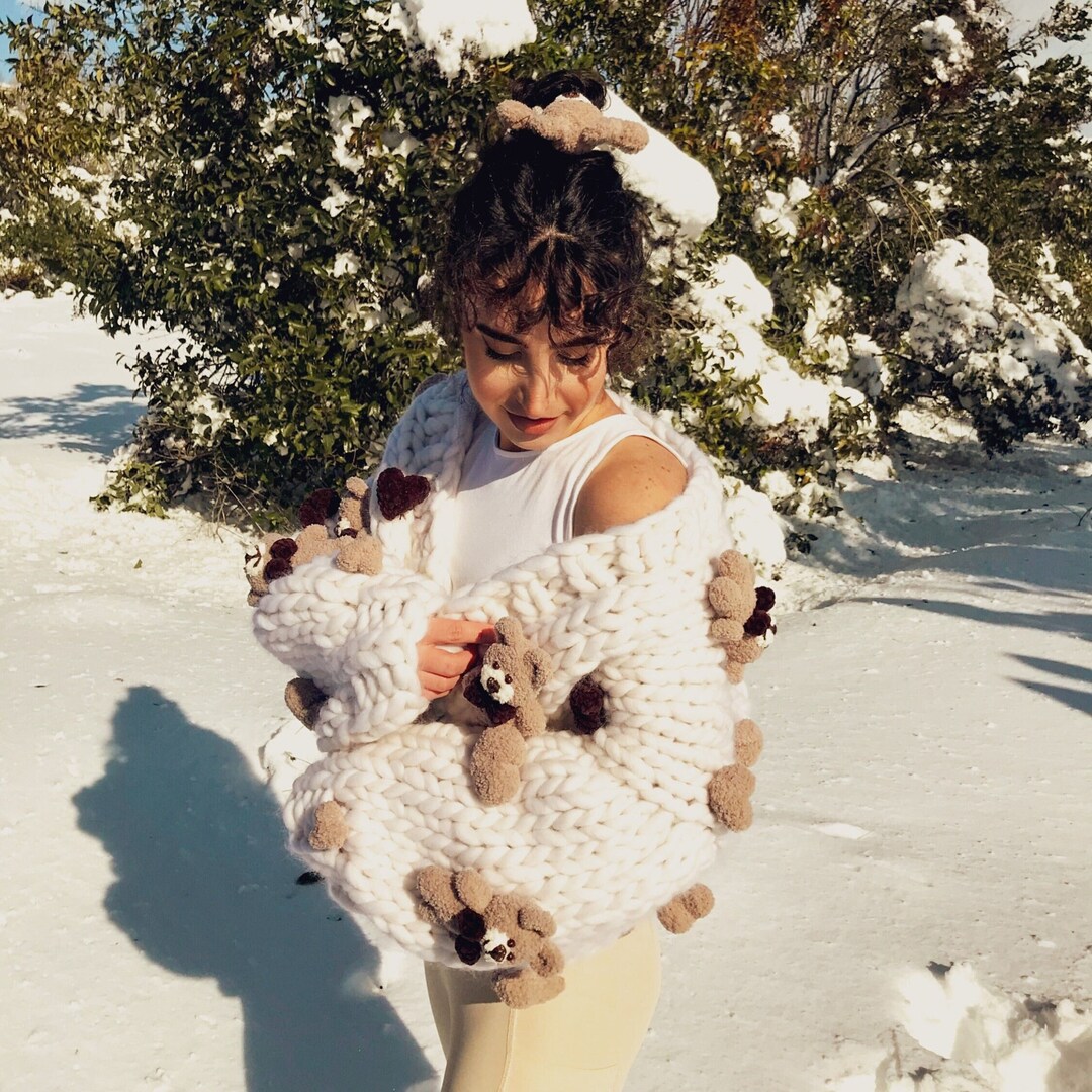 Funyarns, Teddy Bear Cardigan, 3D Teddy Bear Jacket, Teddy Bear ...
