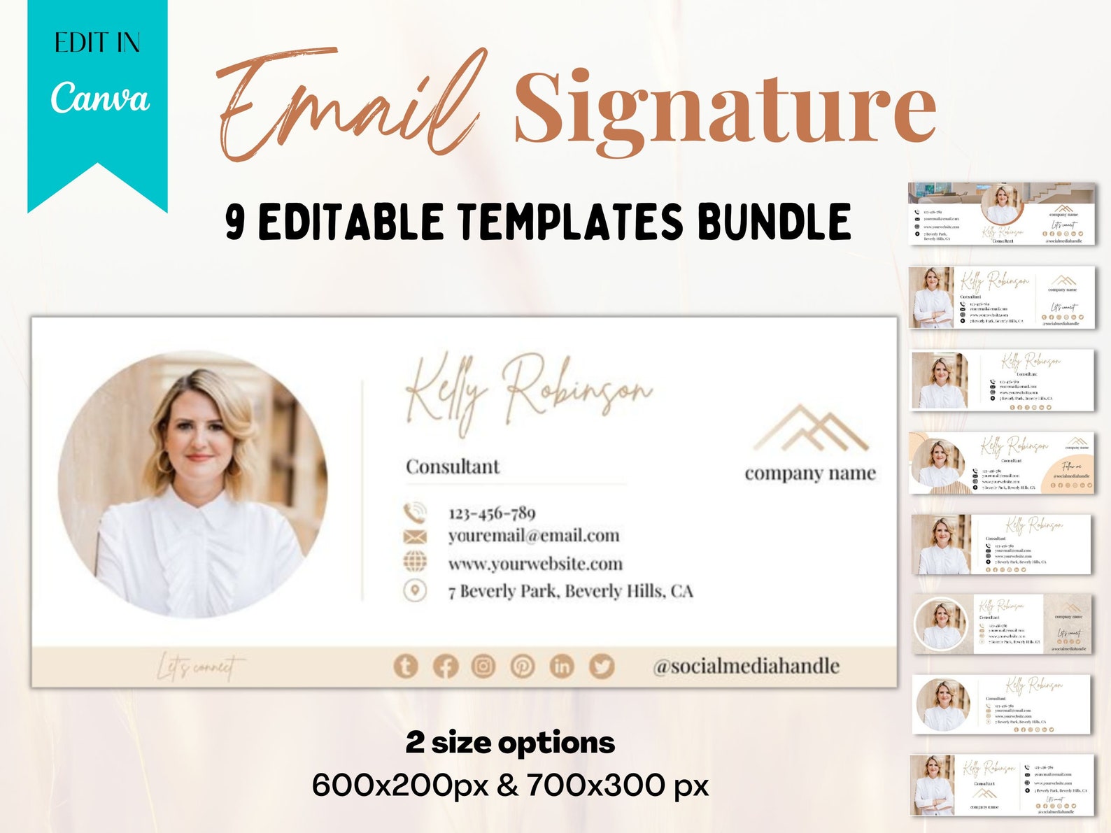 Email Signature Email Signature Template Bundle Email - Etsy