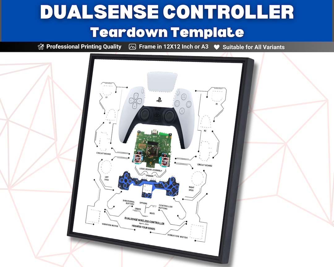 DUALSENSE Controller Teardown Template Download , Playstation 5 ...