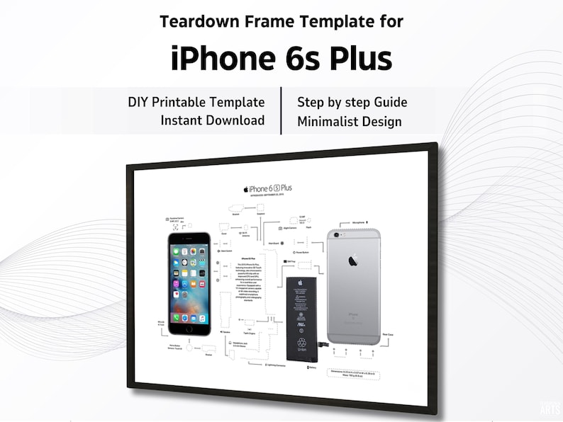IPhone 6S Plus Teardown Template Download | Teardown Art for iPhone 6S ...
