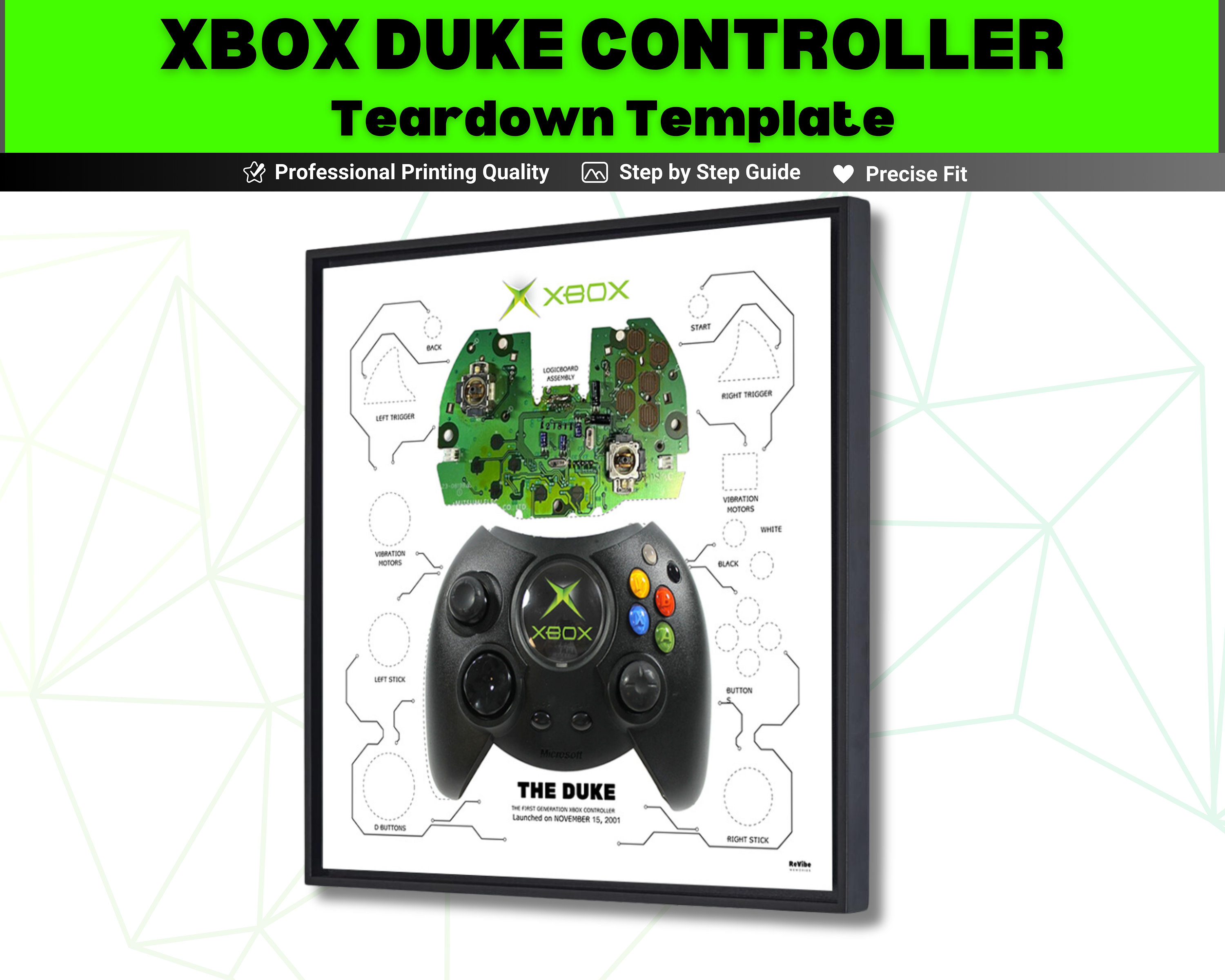 XBOX the Duke Controller Teardown Template Download , Disassemble OG ...