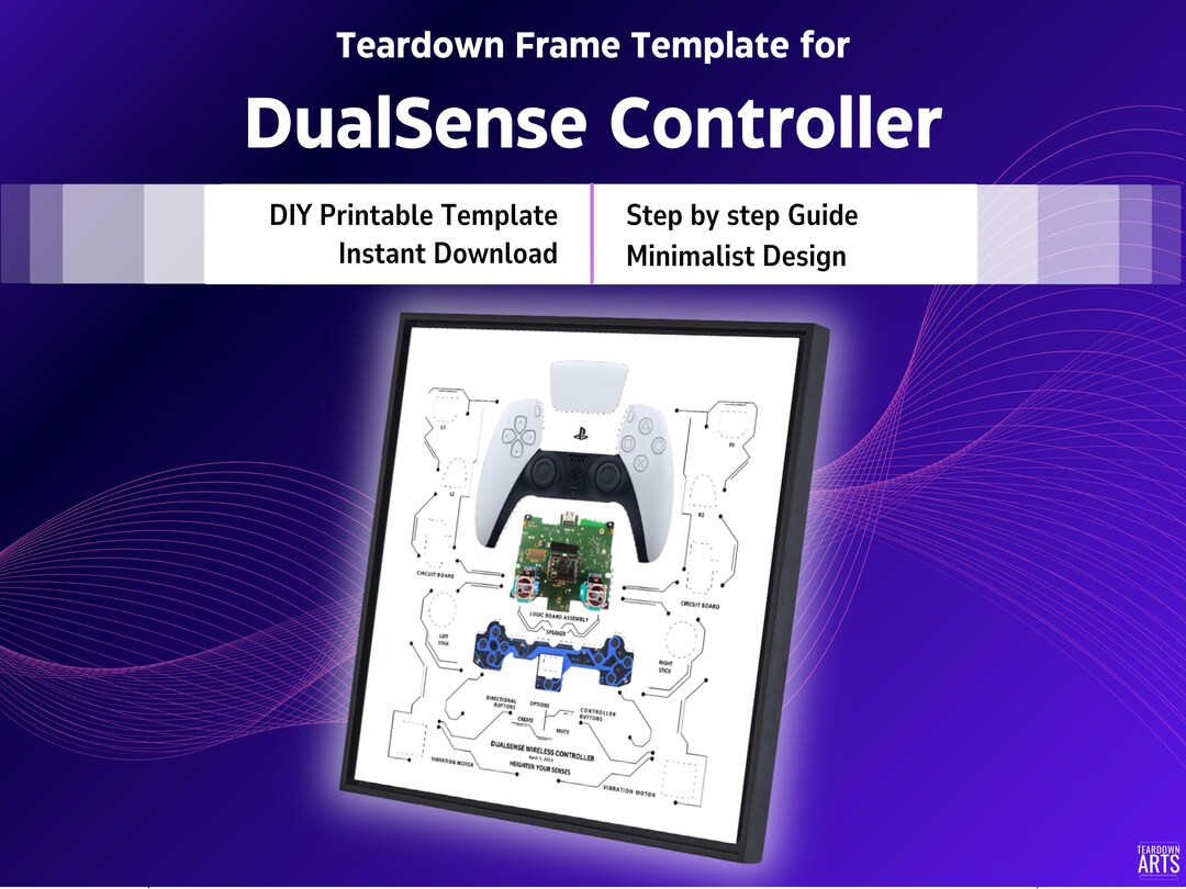 Dualsense Controller Teardown Art Print | PS5 Schematic (digital ...