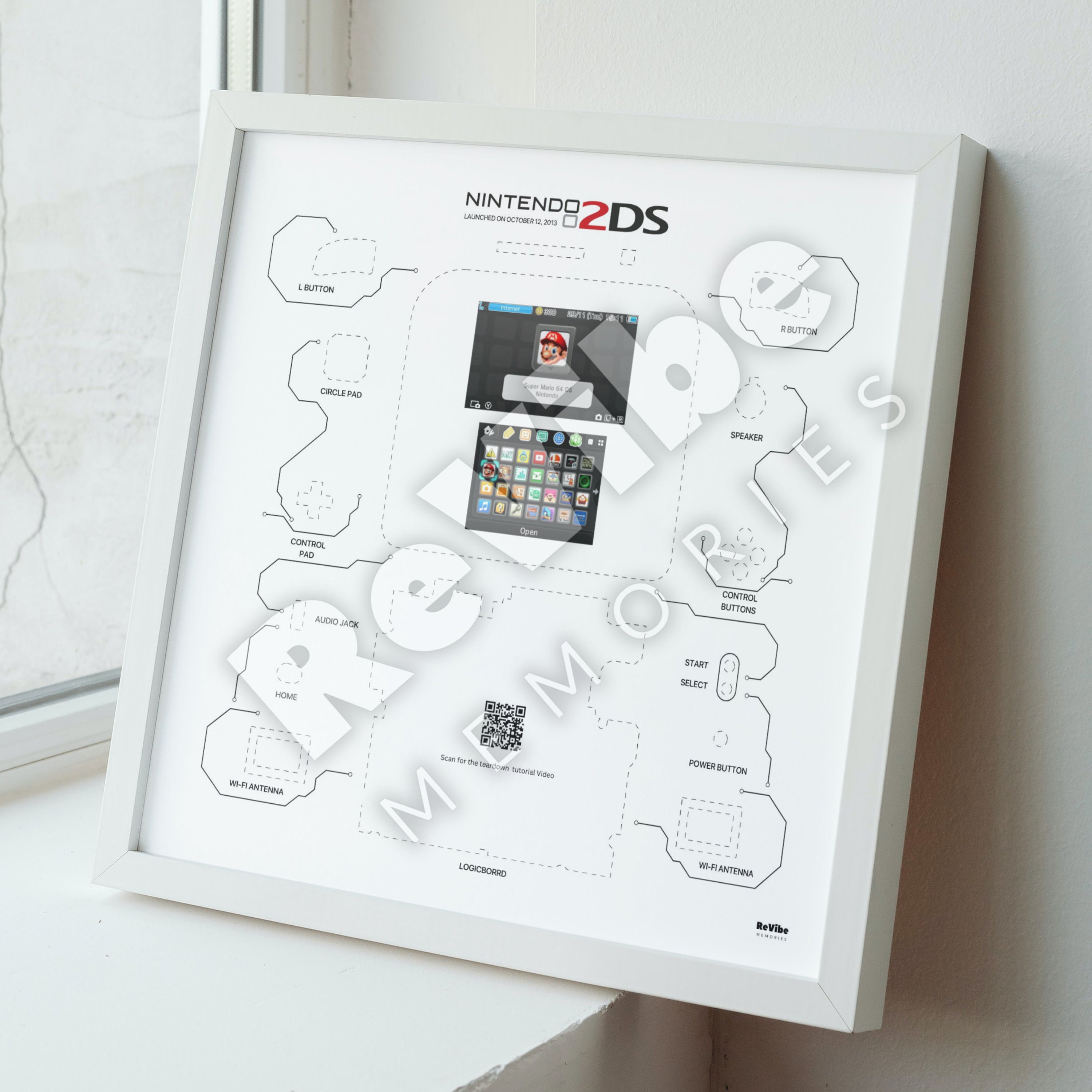 2DS Teardown Template Download , 2DS Game Console Teardown Template DIY ...