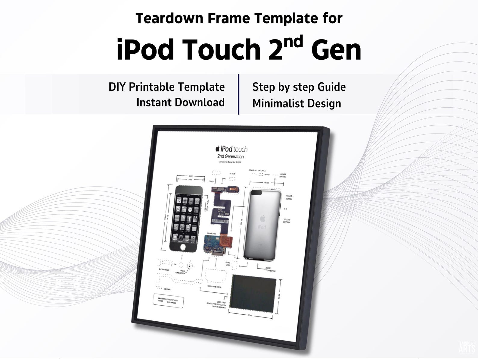 Ipod Touch 2nd Gen Teardown Template: DIY Disassembly Art (digital ...