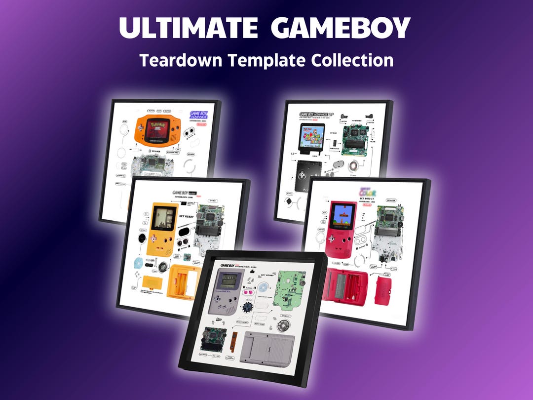 All Gameboy Teardown Templates | Diy Frame Templates for Gameboy ...
