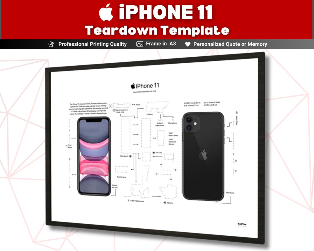 IPhone 11 Teardown Template Download , Blueprint Frame for iPhone 11 ...