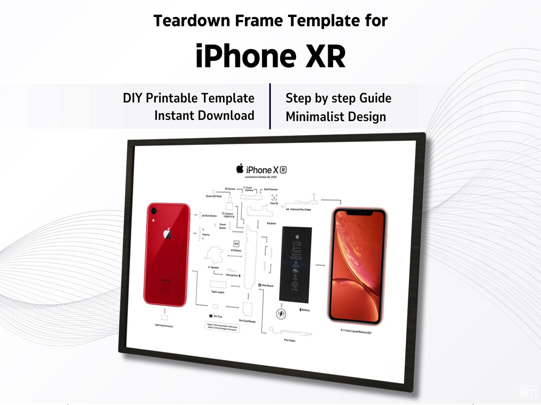 IPhone XR Teardown Template | DIY Printable Frame (digital Download) - Etsy