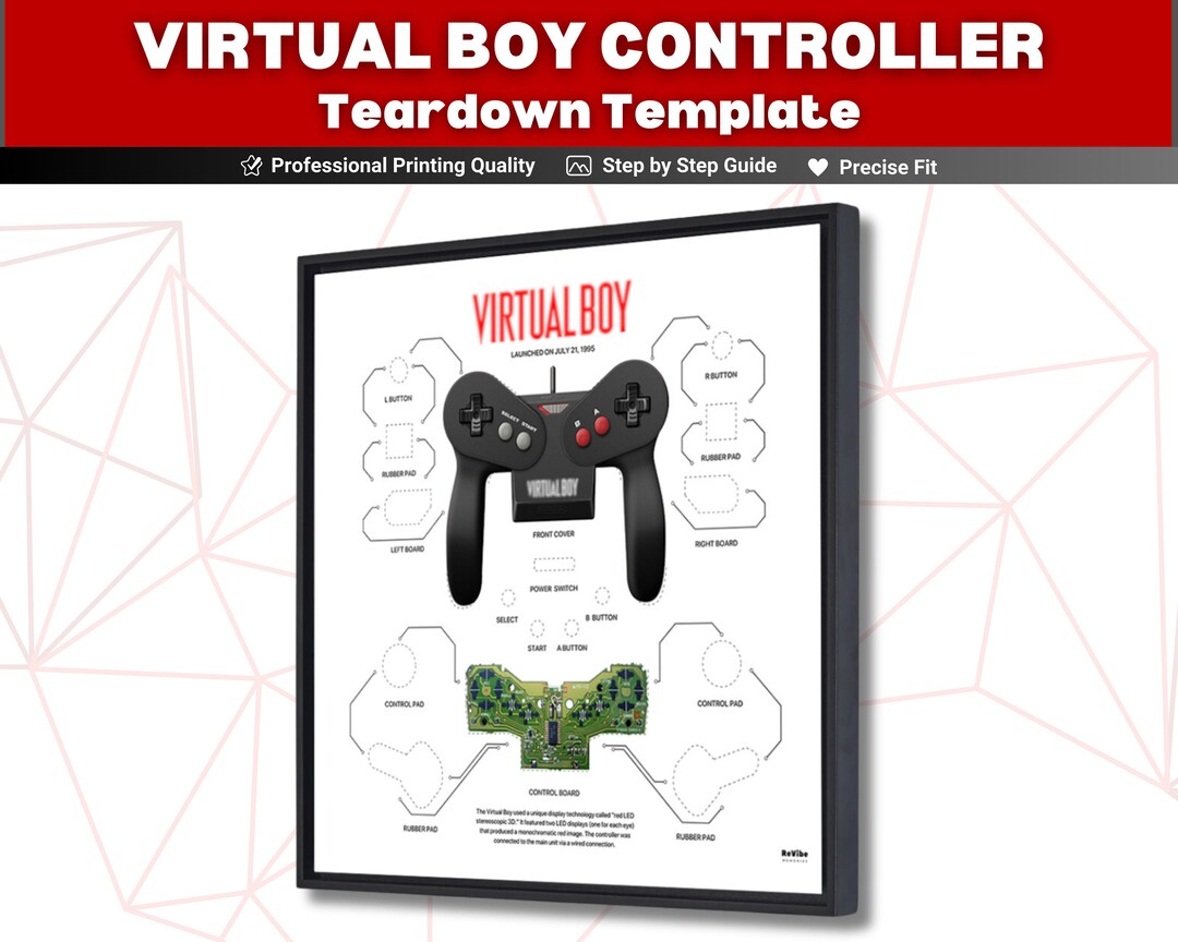 VIRTUAL BOY Controller Teardown Template Download , 1995 VirtualBoy Console Gamepad Teardown ...