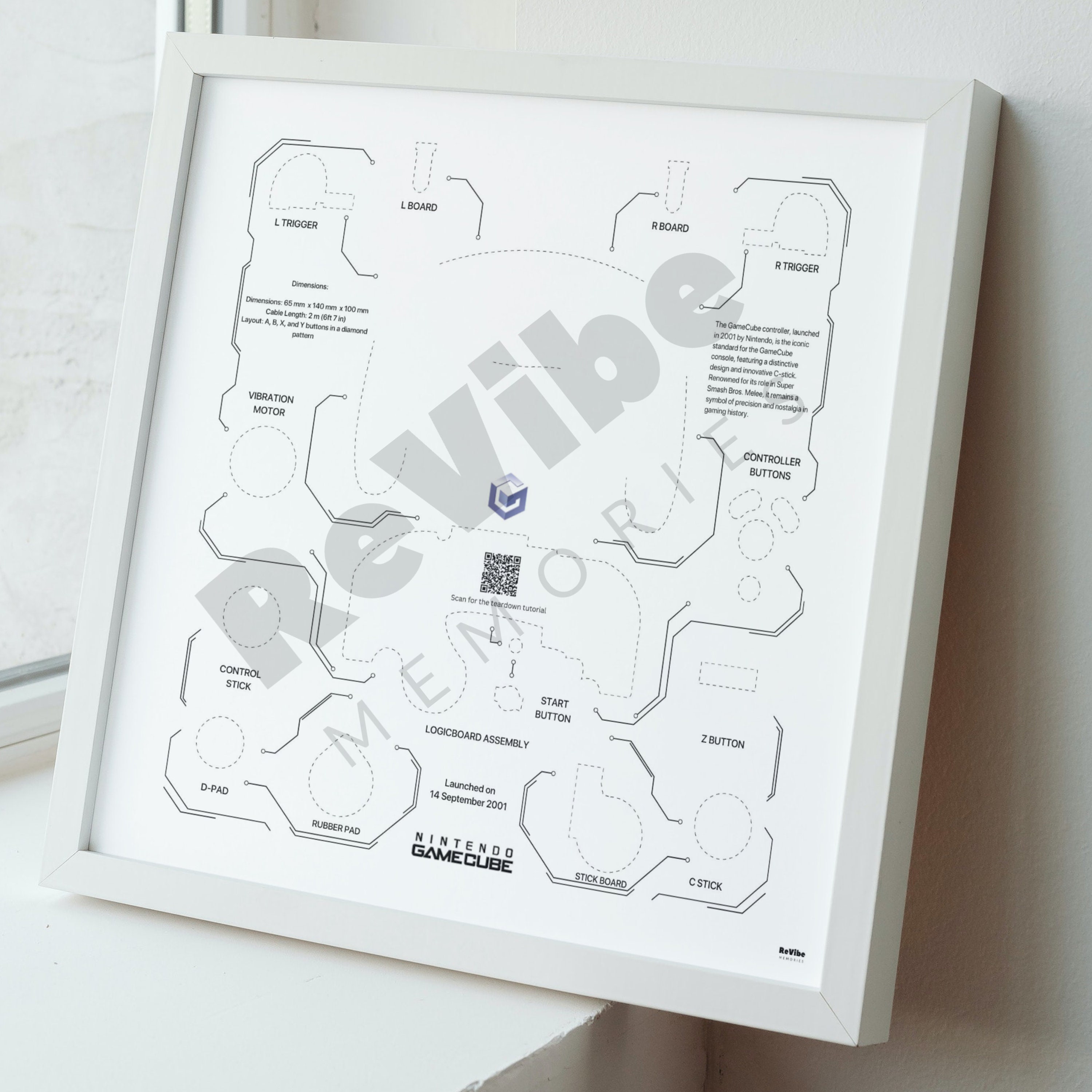 Gamecube Controller Teardown Template, Retro Console Art (digital ...