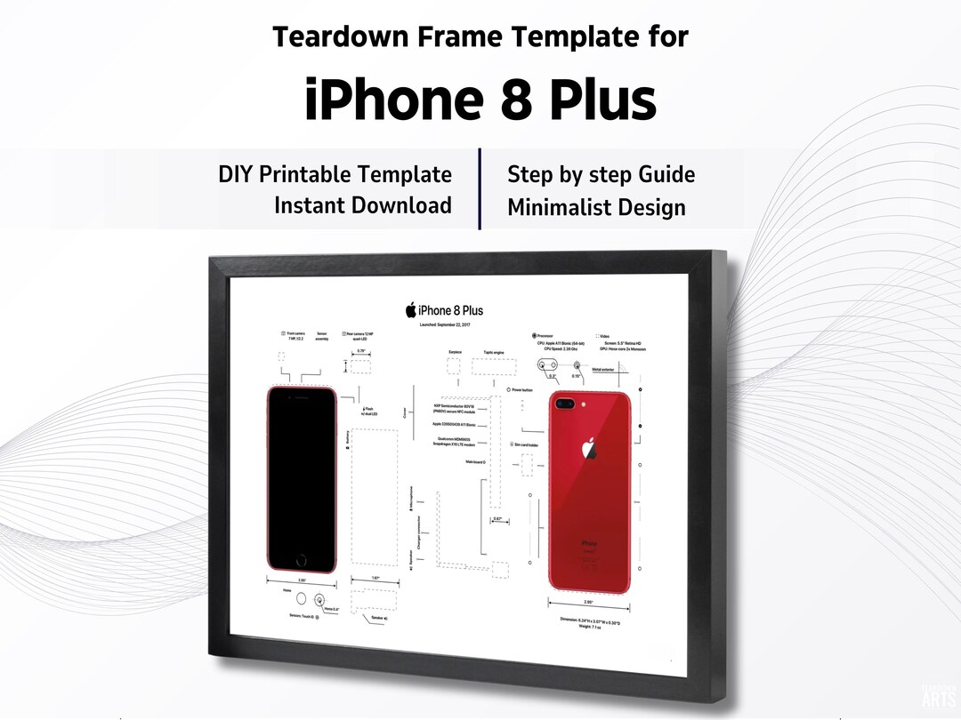 IPhone 8 Plus Teardown Template: Framed Disassembly Art (digital ...