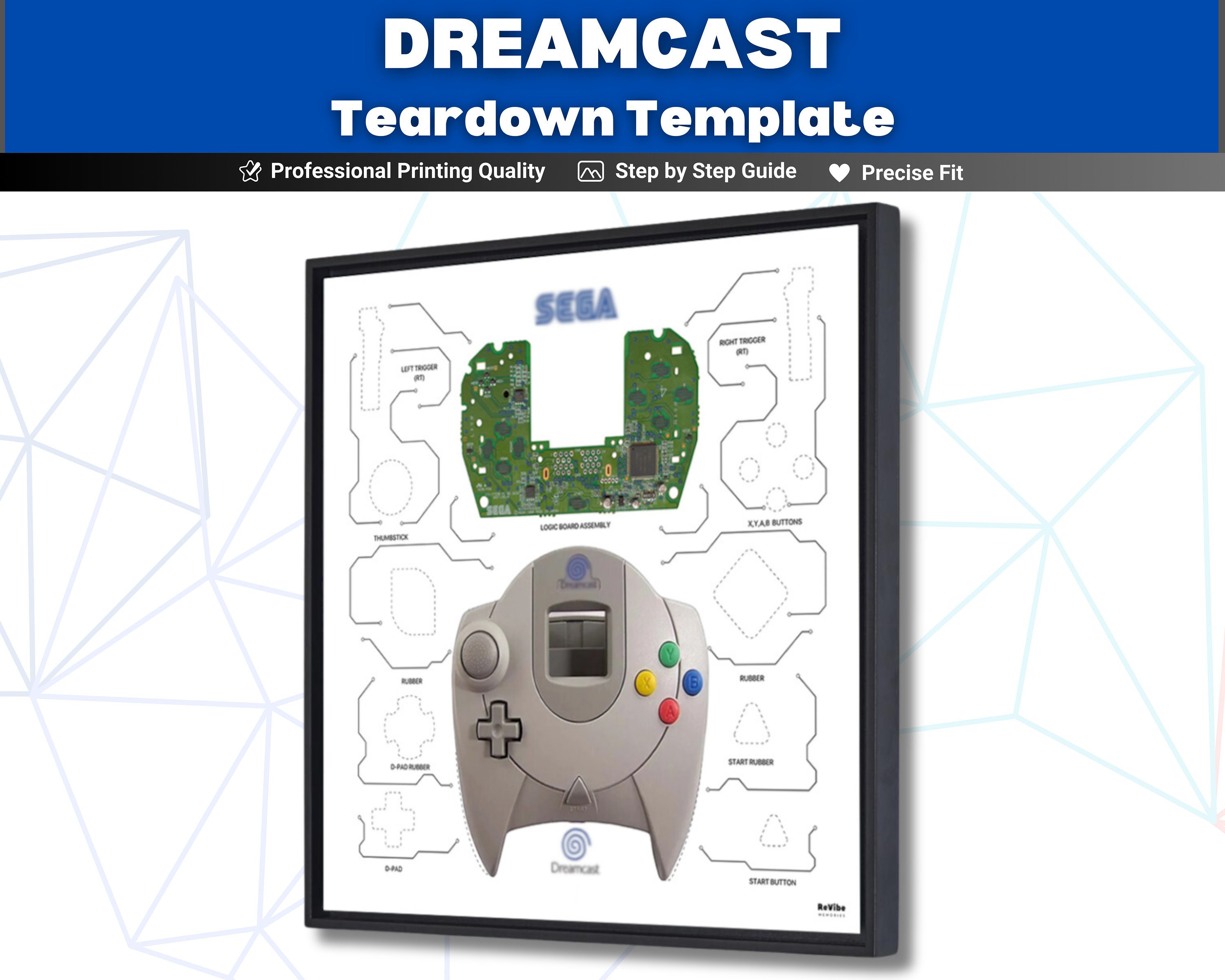 SEGA DREAMCAST Teardown Template Download , Dreamcast Game Controller ...