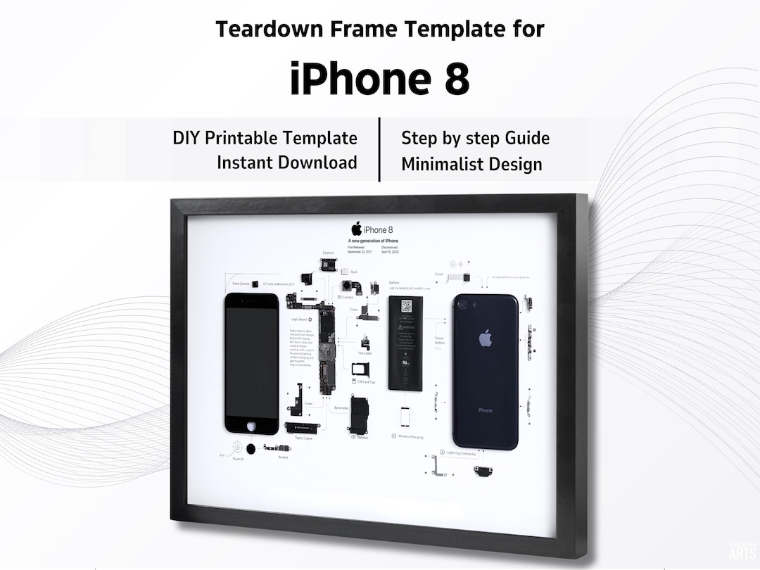 IPhone 8 Teardown Template Download | Disasembled iPhone 8 Framed ...
