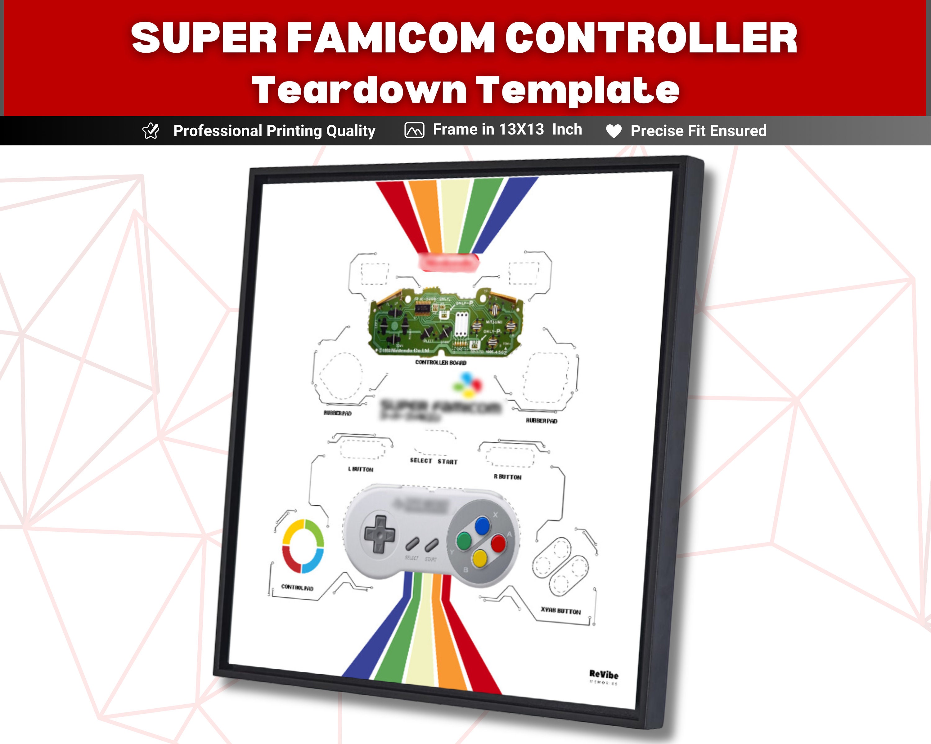 Super Famicom Controller Teardown Template (digital Download) - Etsy
