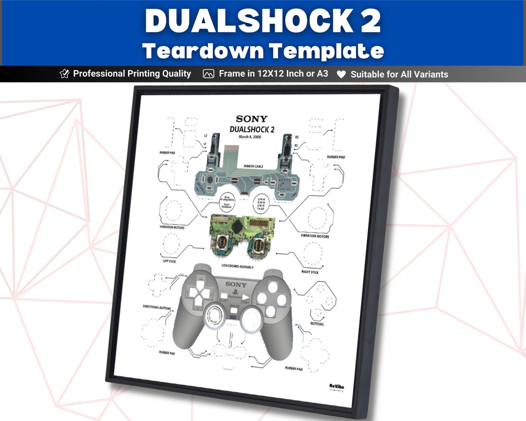 DUALSHOCK 2 Teardown Template Download , Playstation 2 Controller ...