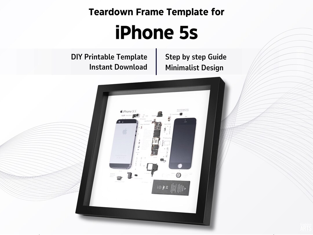 IPhone 5S Teardown Blueprint Template for DIY Framed Decor | High ...