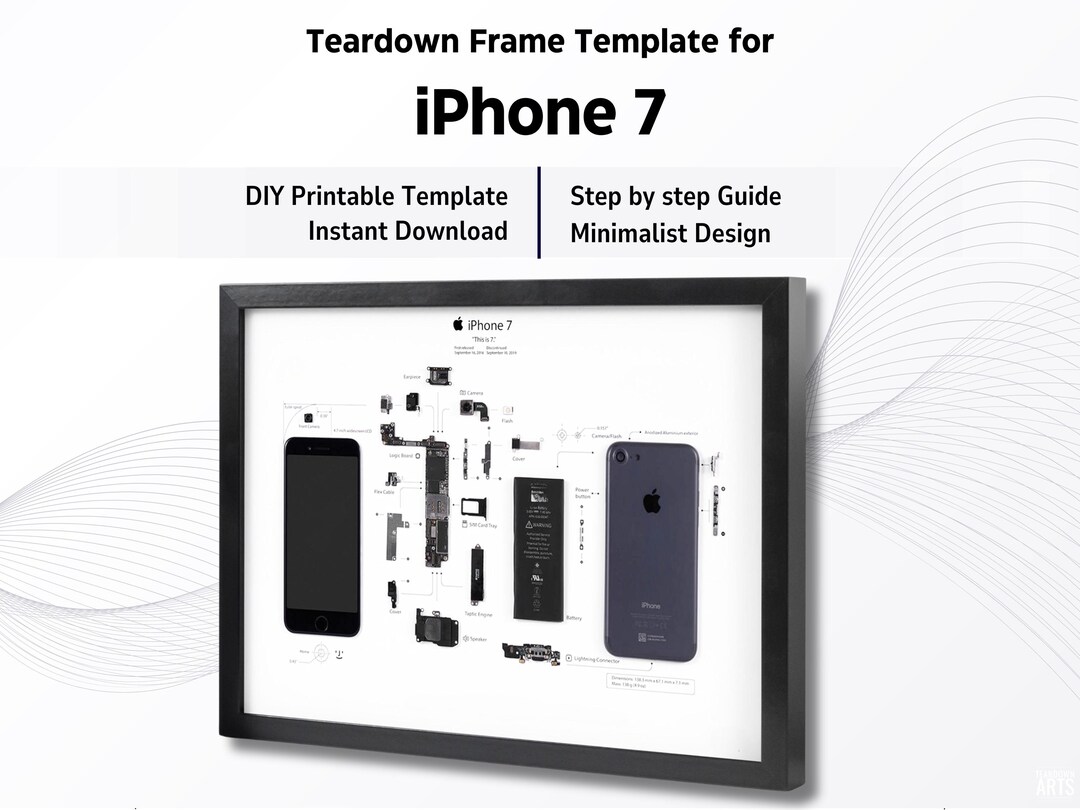 IPhone 7 Teardown Template Download | Disassembled iPhone 7 Frame ...