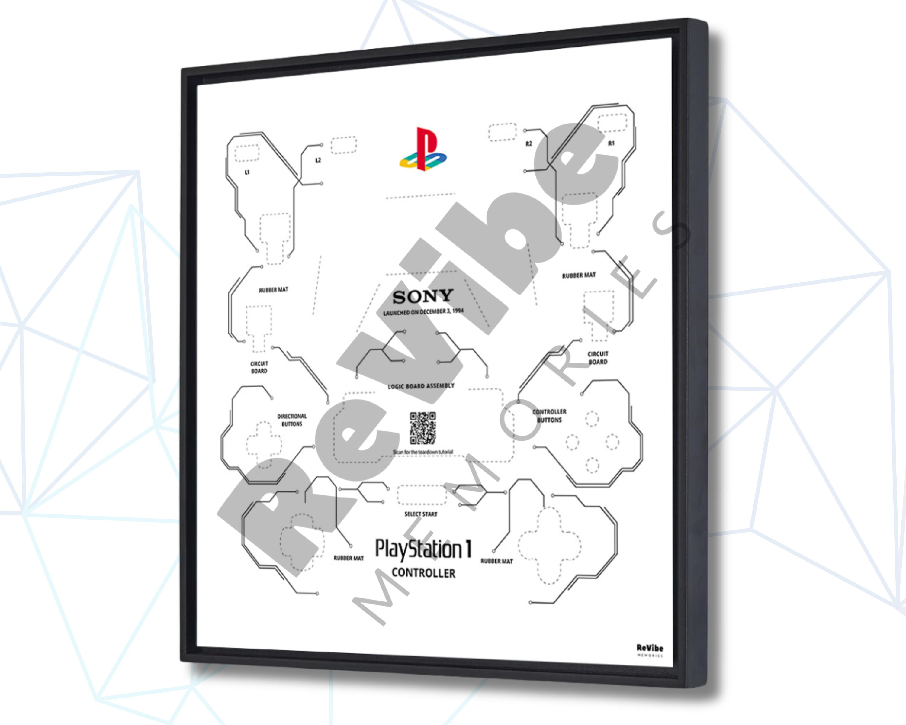 PLAYSTATION ONE Controller Teardown Template Download , Original PS ...