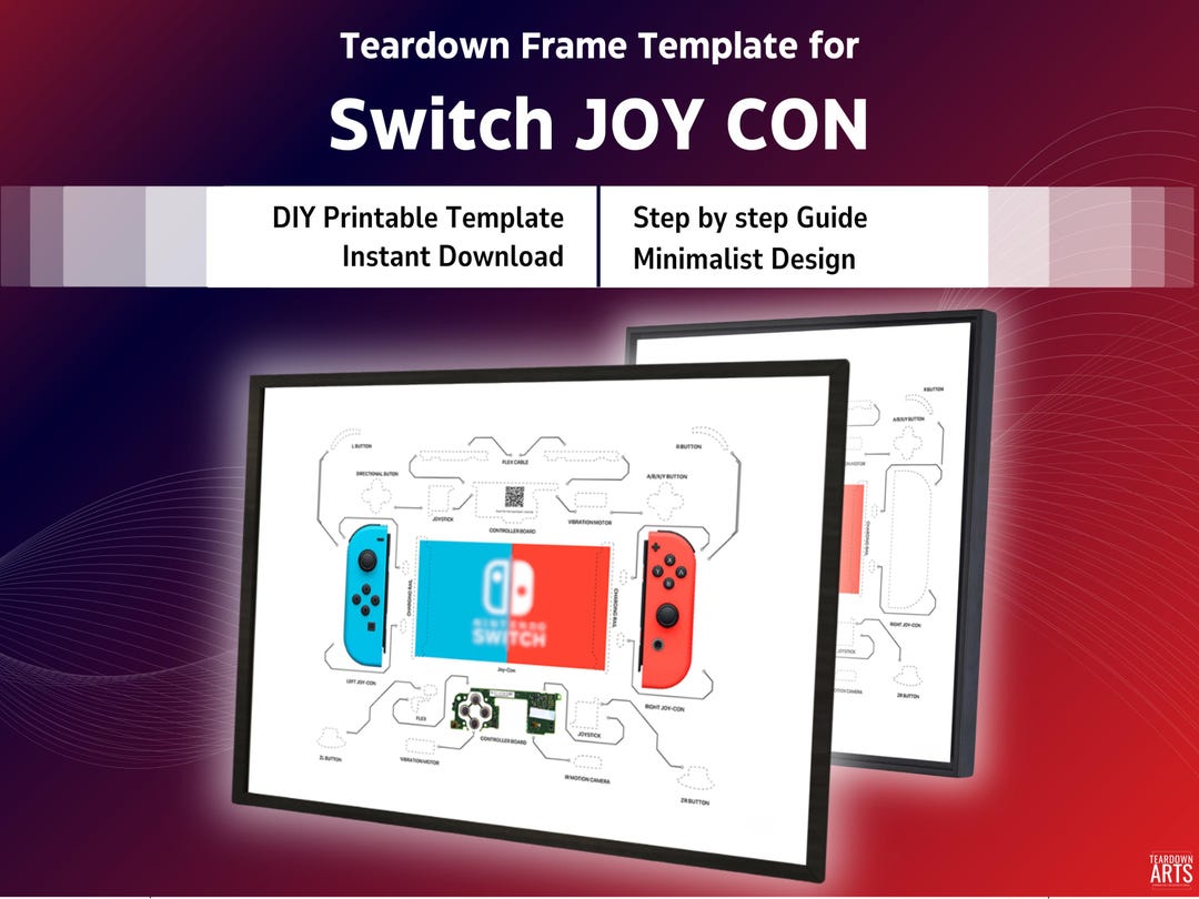 Switch Joy-con Teardown Art Template | DIY Printable (digital Download ...