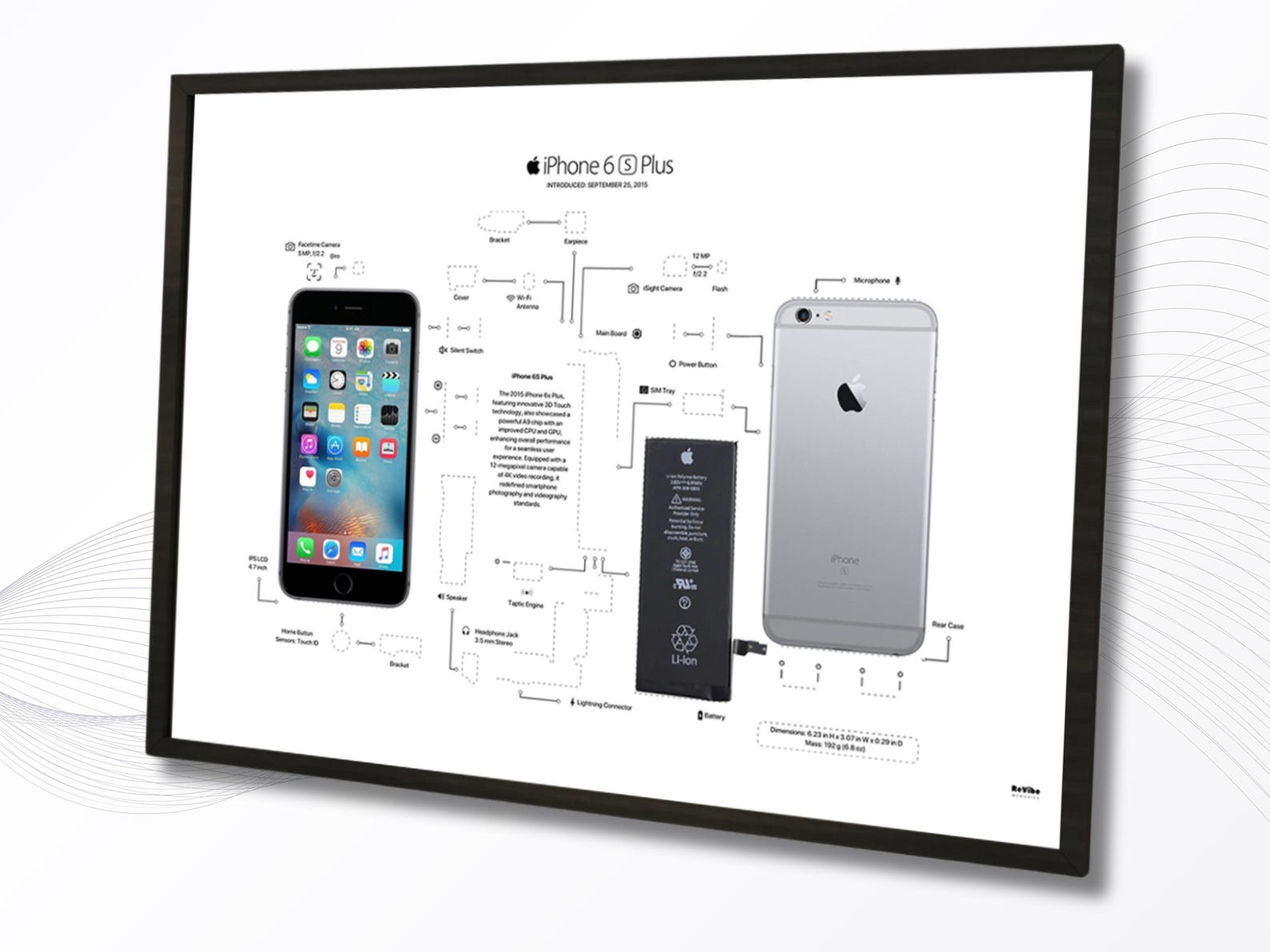 IPhone 6S Plus Teardown Template Download | Teardown Art for iPhone 6S ...