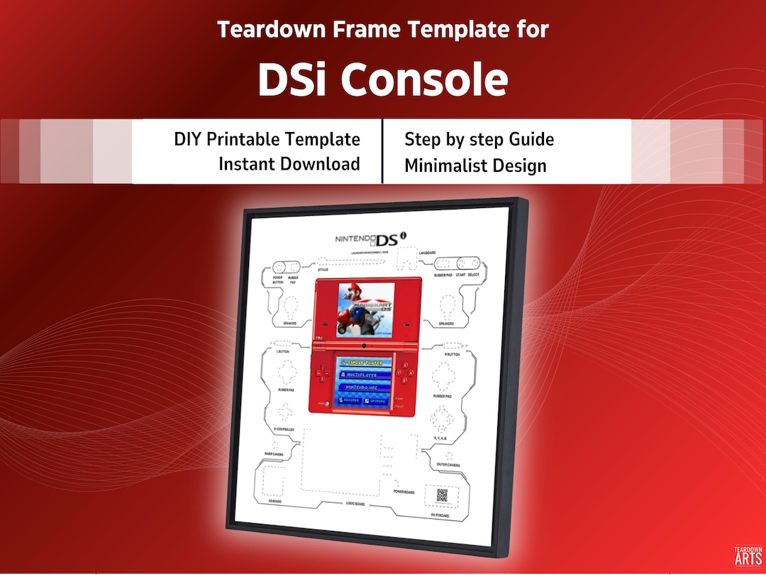 Dsi Teardown Template: Game Console Print Ready Art (digital Download ...