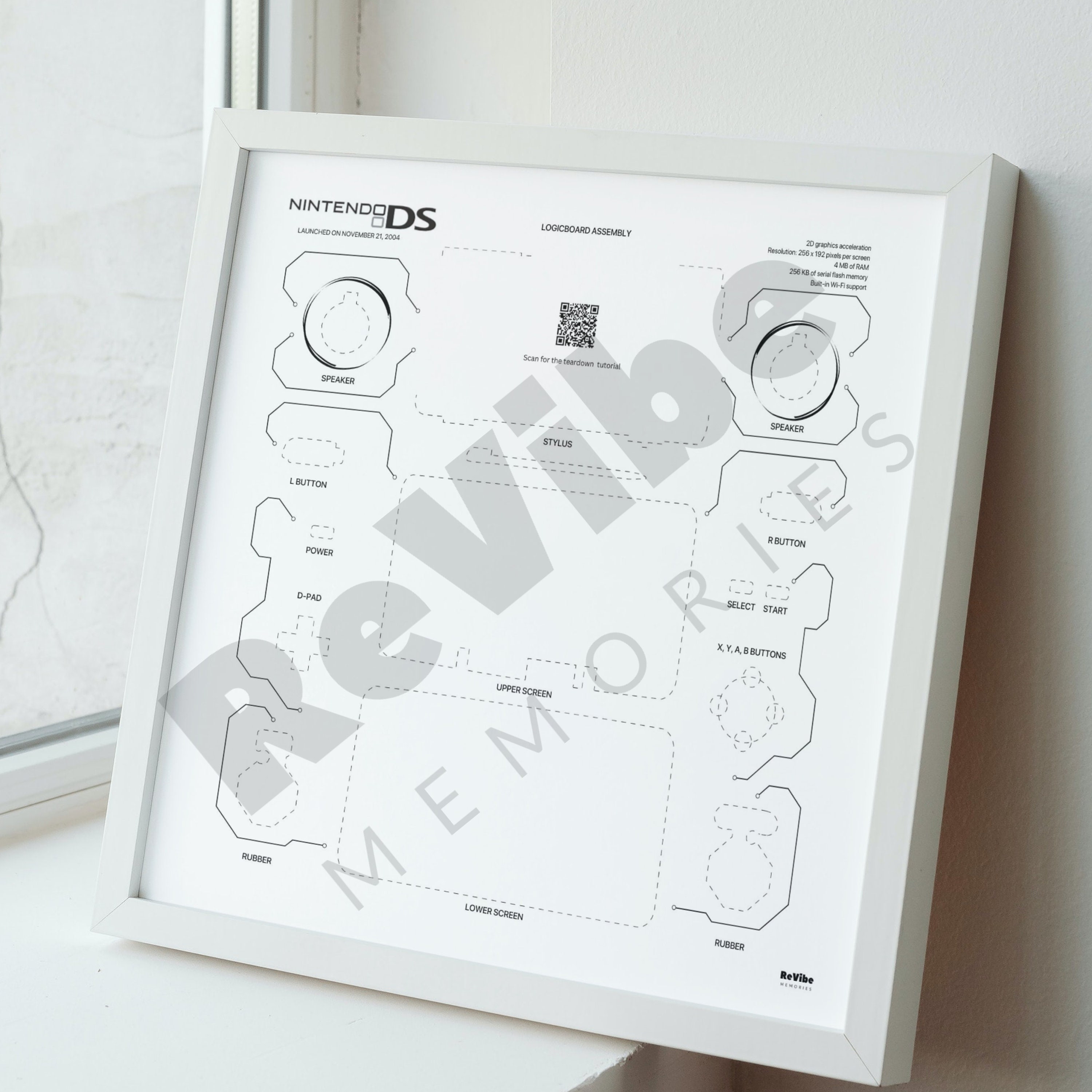 Original DS Console Teardown Template Download , DS Game Console ...