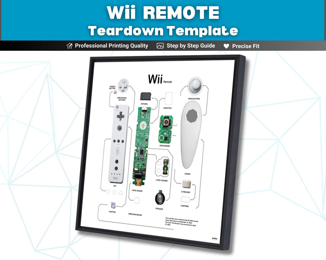 Wii Remote Controller Teardown Template (PNG, PDF Digital Download) - Etsy