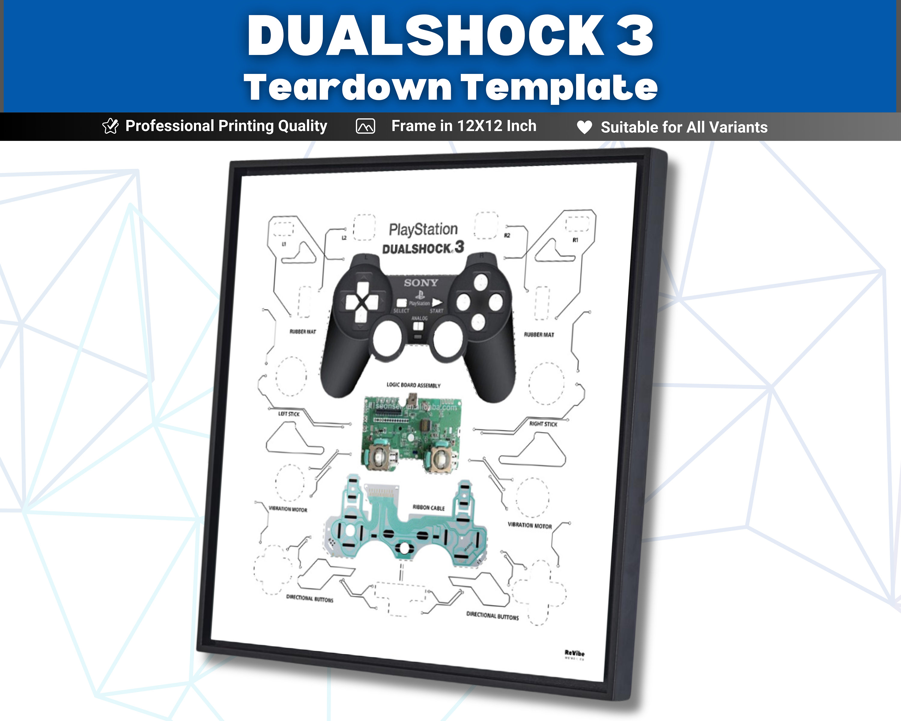 DUALSHOCK 3 Teardown Template Download , Playstation 3 Controller ...