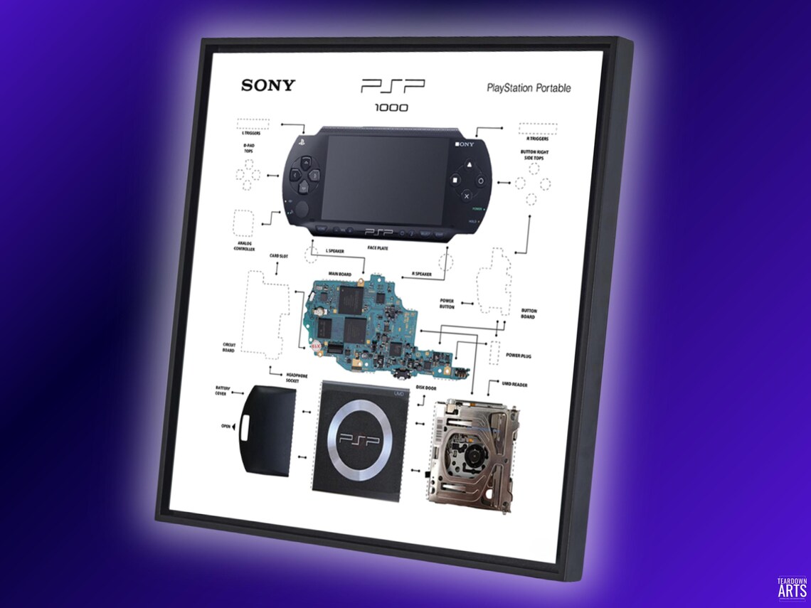 PSP 1000 Teardown Template: DIY Shadow Box Design (digital Download) - Etsy