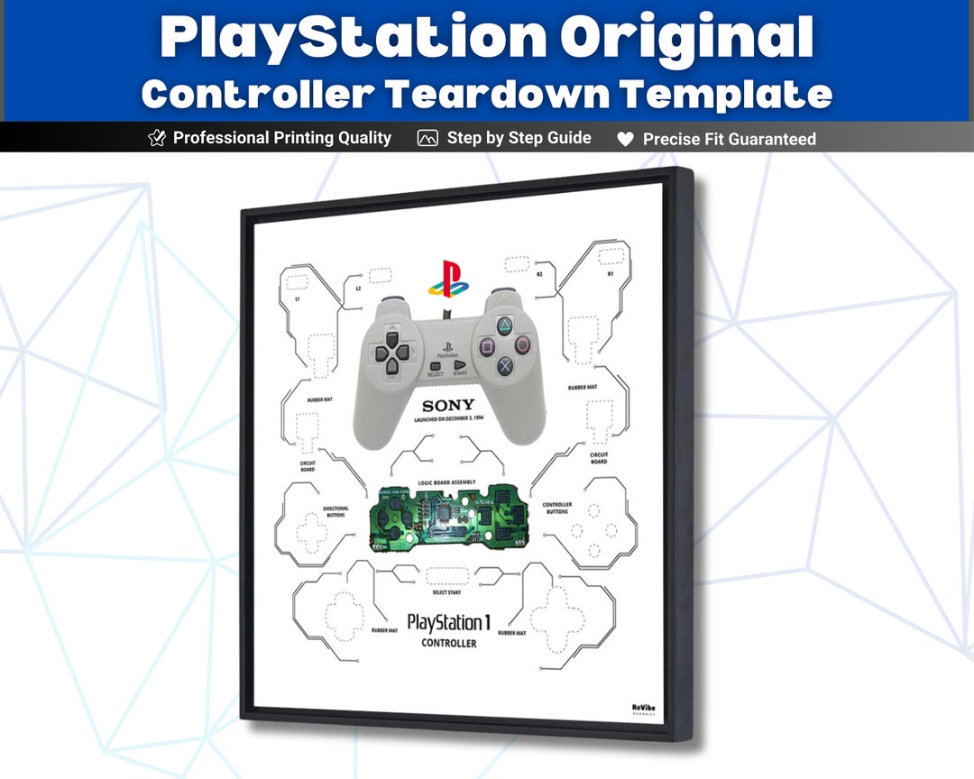 PLAYSTATION ONE Controller Teardown Template Download , Original PS ...