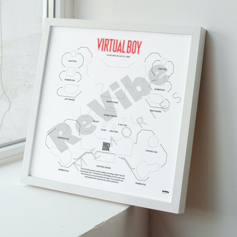 VIRTUAL BOY Controller Teardown Template Download , 1995 Virtualboy Console Gamepad Teardown ...