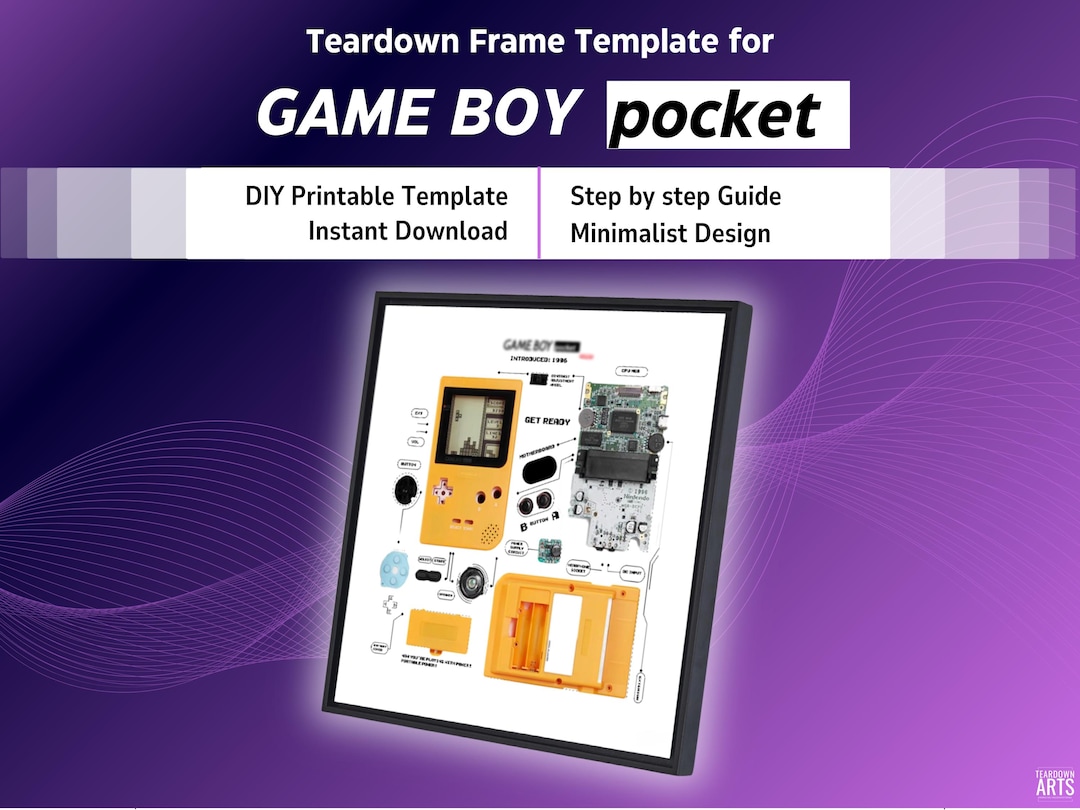 Game Boy Pocket Template | Teardown Art Download | Disassembled 1996 ...