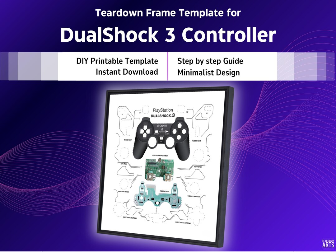 Dualshock 3 Controller Teardown Template, DIY Frame (digital Download ...