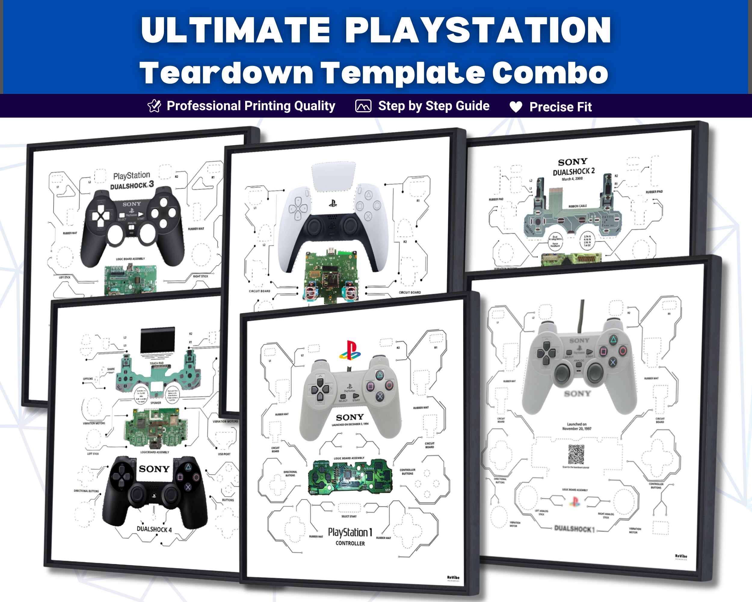 All in One Playstation Controller Teardown Template Collection ...