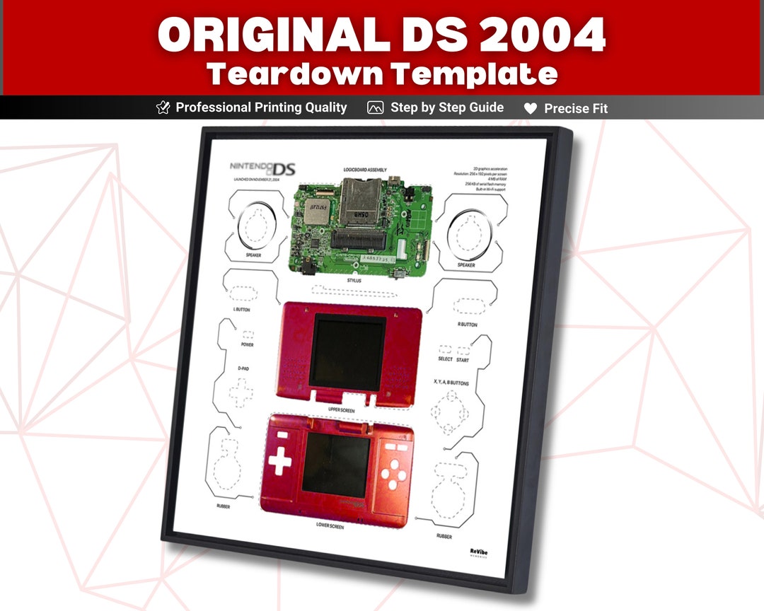 DS Console Teardown Template, Retro Handheld Game (digital Download) - Etsy