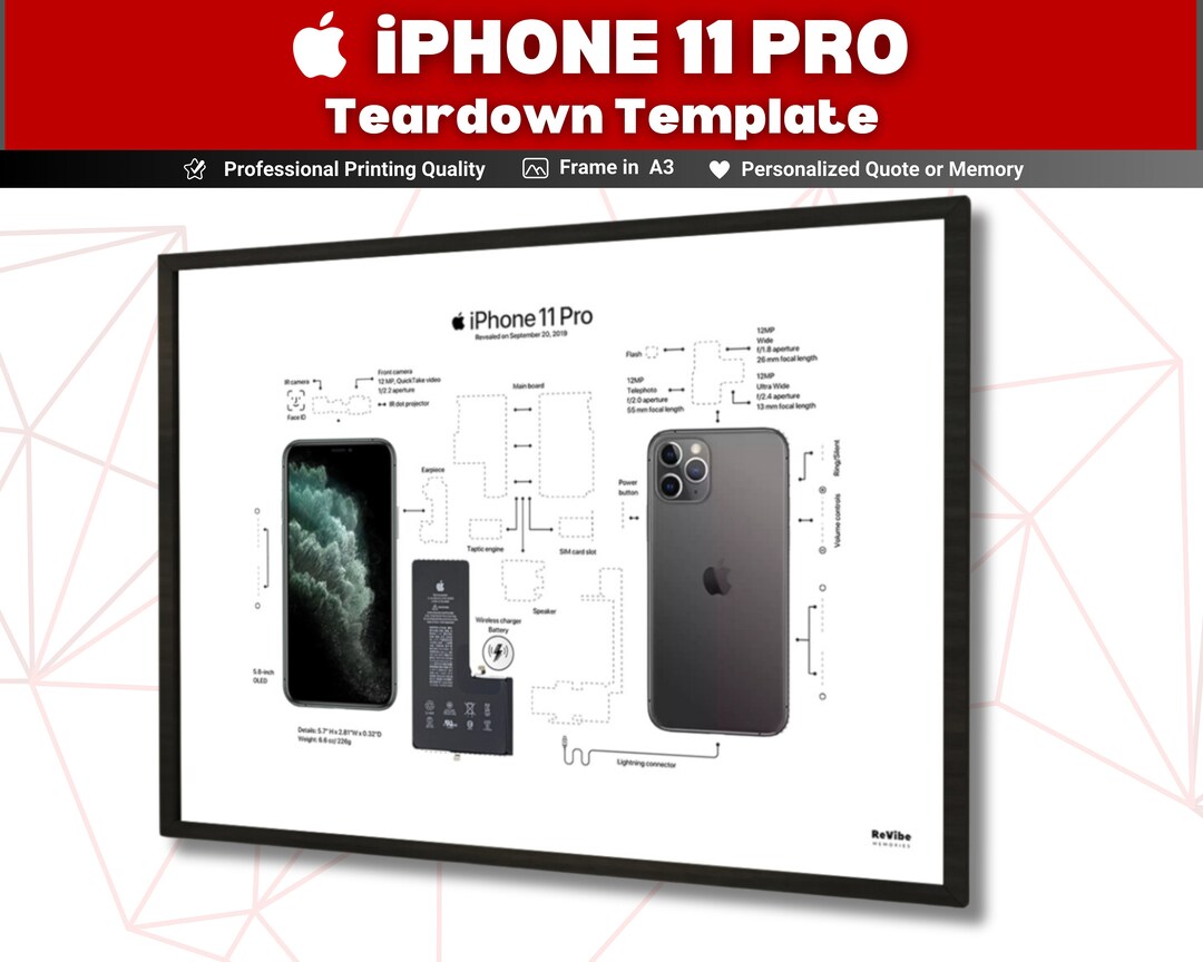 IPhone 11 Pro Teardown Template Download Blueprint , Gerahmtes iPhone ...