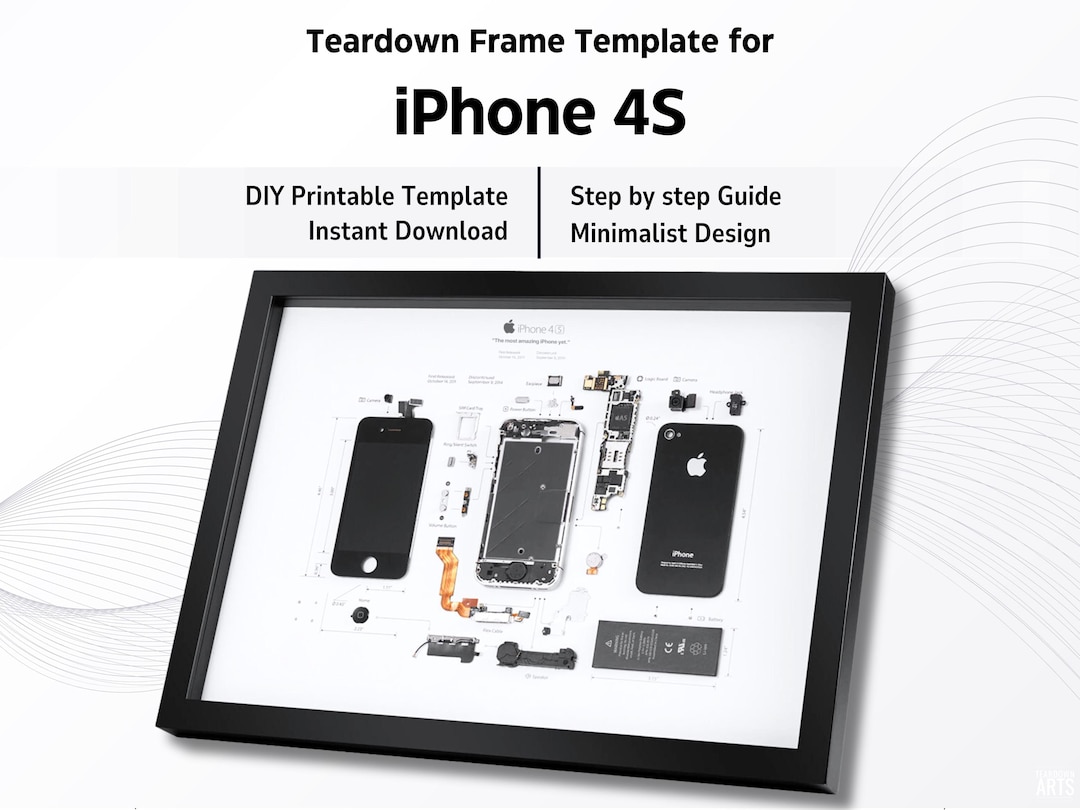 IPhone 4S Framed Template Download | Teardown Framed Art for iPhone 4S ...