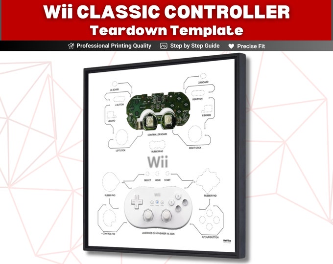 Wii Classic Controller Teardown Template (digital Download) - Etsy