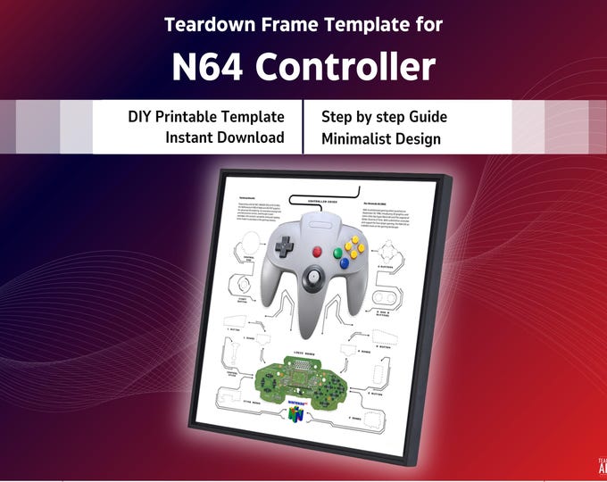 N64 Controller Teardown Template | DIY Frame Art (digital Download ...