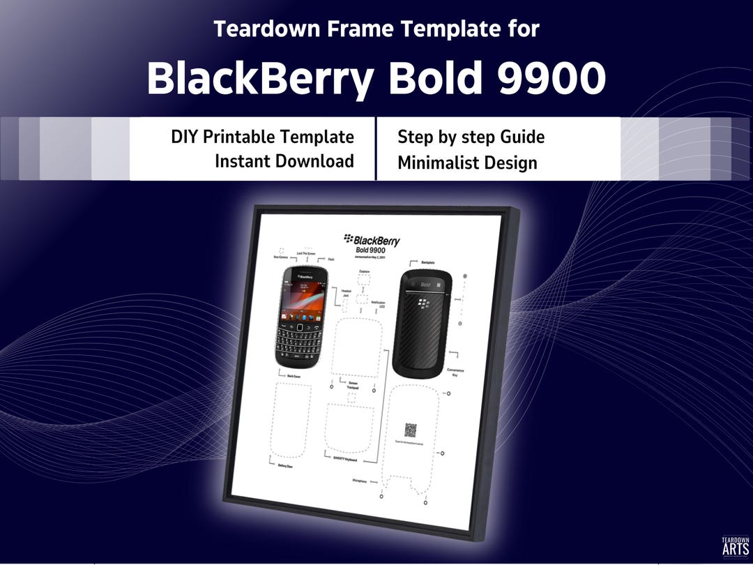 Blackberry Bold 9900 Teardown Template: DIY Disassembly Art (digital ...