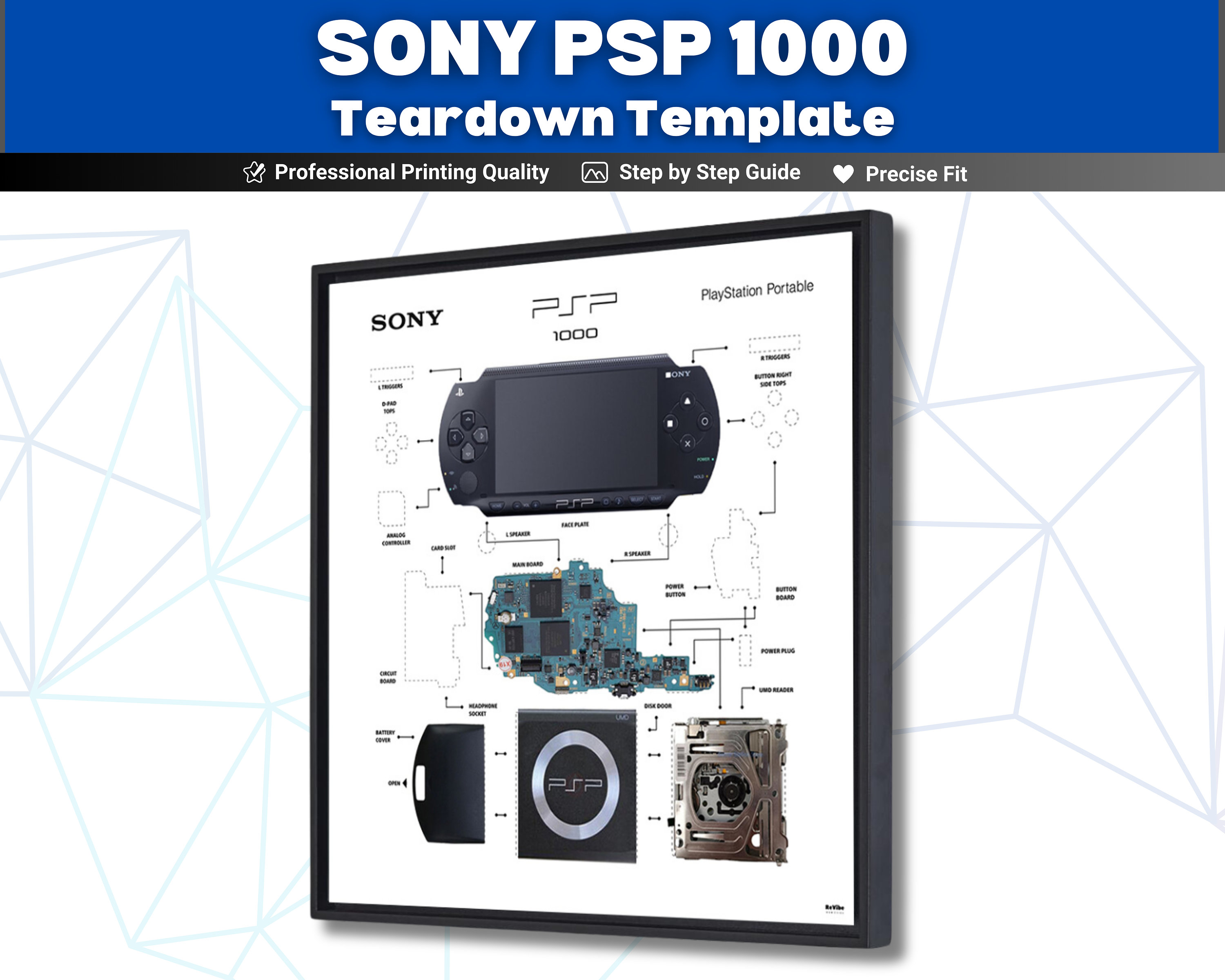 PSP 1000 Teardown Template Download , Playstation Portable ...