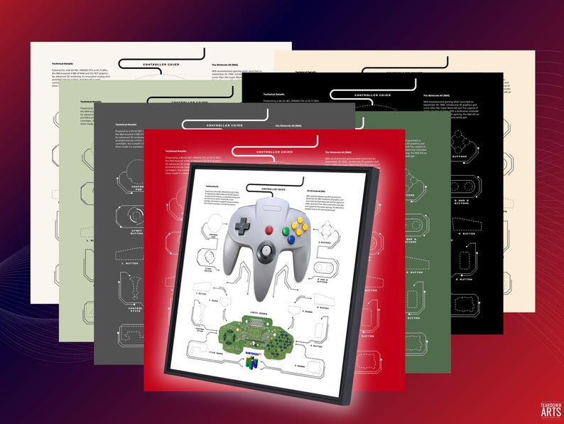 N64 Controller Teardown Template Download - 10+ Color Variants ...
