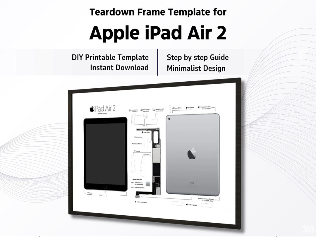 IPad Air 2 Teardown Template: DIY Frame Art (digital Download) - Etsy