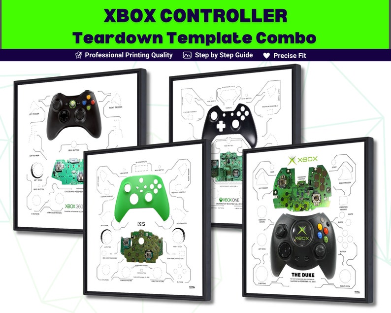 All Xbox Controllers Teardown Template Collection , Includes Series X ...