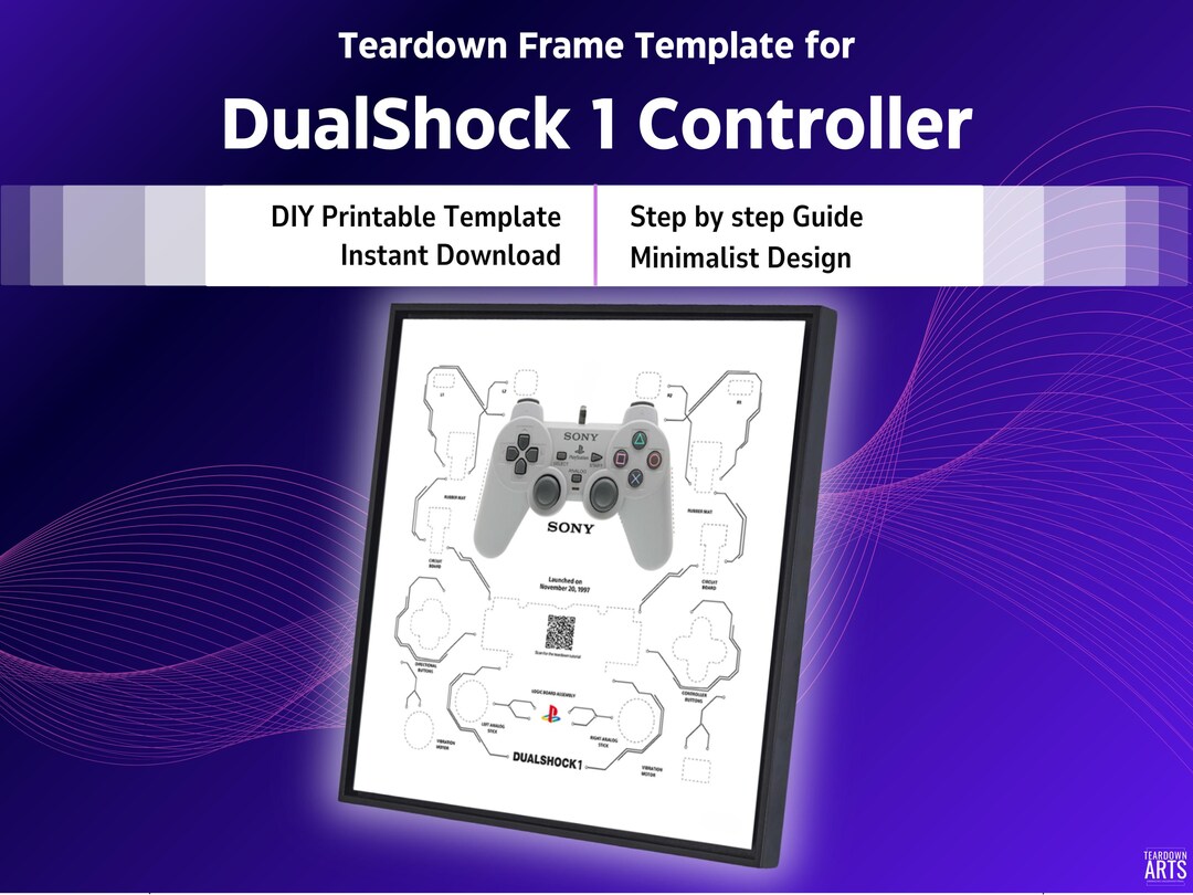 Dualshock 1 Teardown Template, Framed Controller Art (digital Download ...